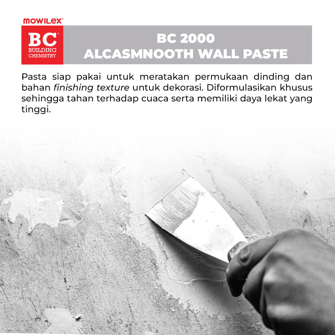 Mowilex BC 2000 Alcasmooth Wall Paste Plamir Dempul Tembok - MOWILEX