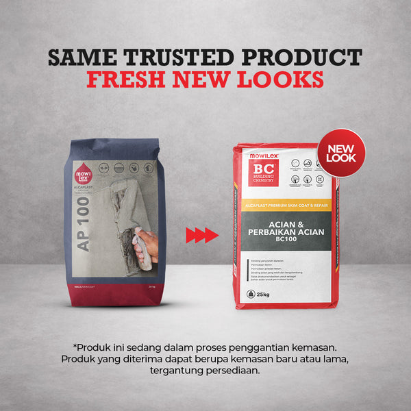 Mowilex BC 100 Alcaplast Premium Skimcoat & Repair Acian Dinding - MOWILEX